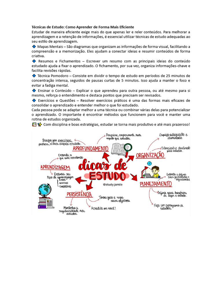 ESTUDO DIRIgido Técnicas de Estudo | PDF