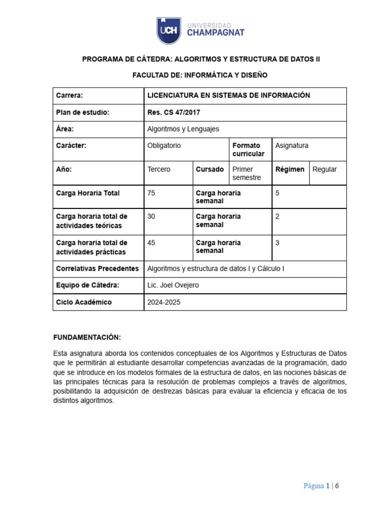 Algoritmos y Estructuras II | PDF | Algoritmos | Evaluación