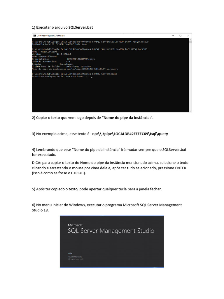 Como Criar Banco de Dados no SQL Server | PDF