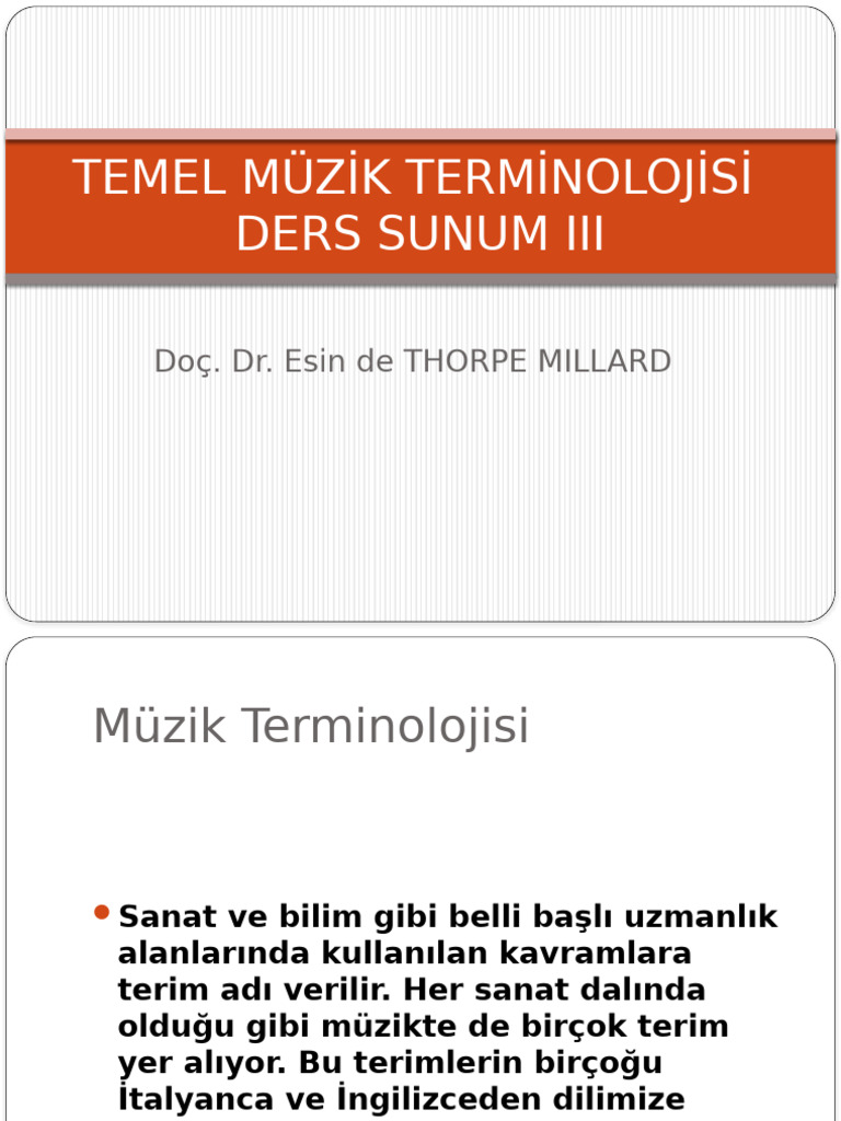 Temel Müzik Terminolojisi Ders Sunum III | PDF