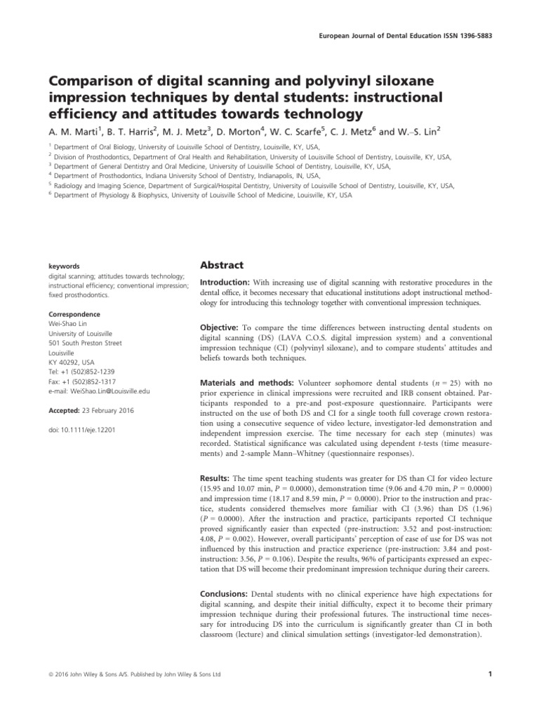 Comparison of Digital Scanning and Polyvinyl Siloxane Impression ...