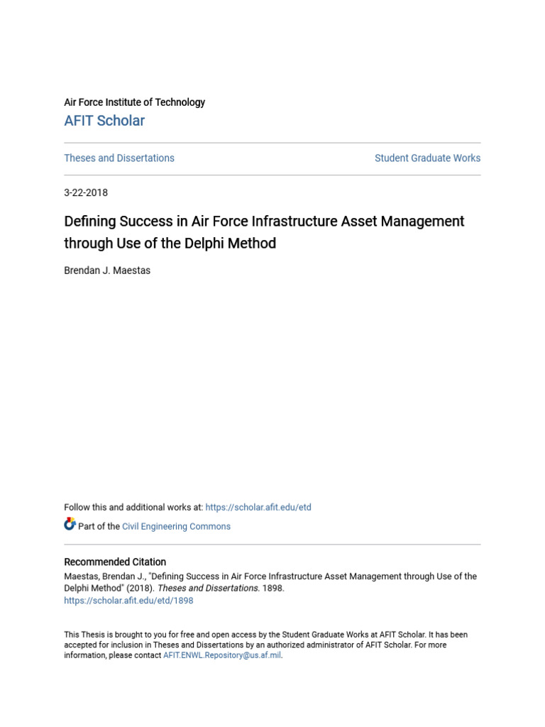 Defining Success in Air Force Infrastructure Asset Management THR | PDF ...