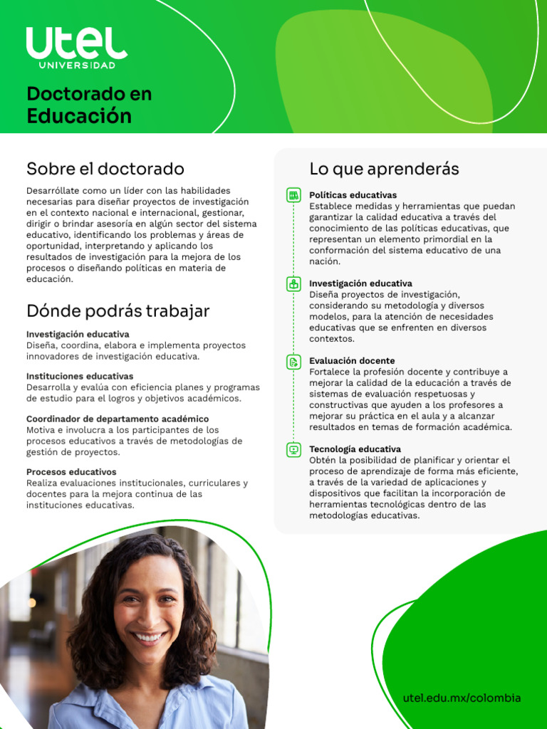 Utel Colombia Fichas Tecnicas Doctorado Educacion A12d2aac40 | PDF | Evaluación | Maestros