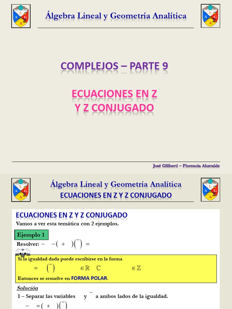 Complejos 9 | PDF | Ecuaciones | Número complejo