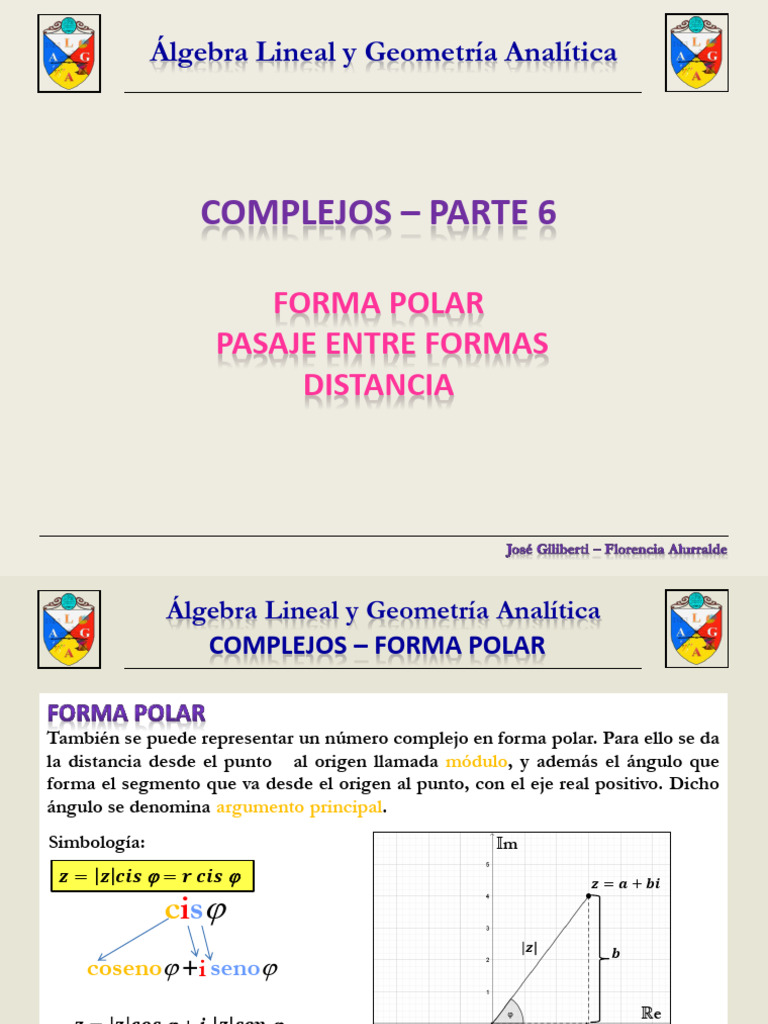 Forma Polar y Distancia en Números Complejos | PDF | Número complejo ...