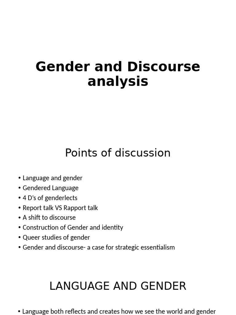 Gender and Discourse Analysis | PDF | Gender | Gender Studies