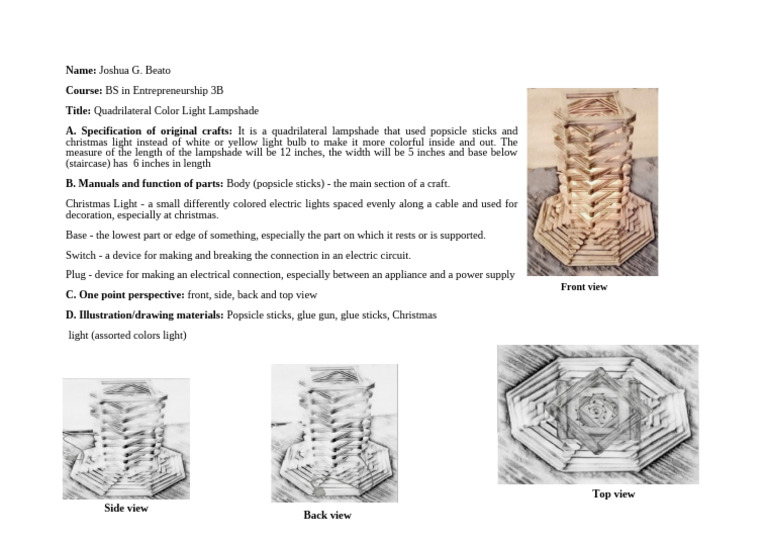 Quadrilateral Color Light Lampshade | PDF