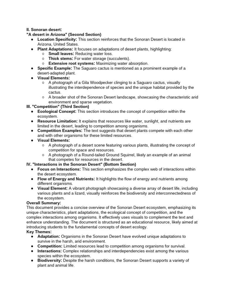 Sonoran desert | PDF | Food Web | Ecosystem
