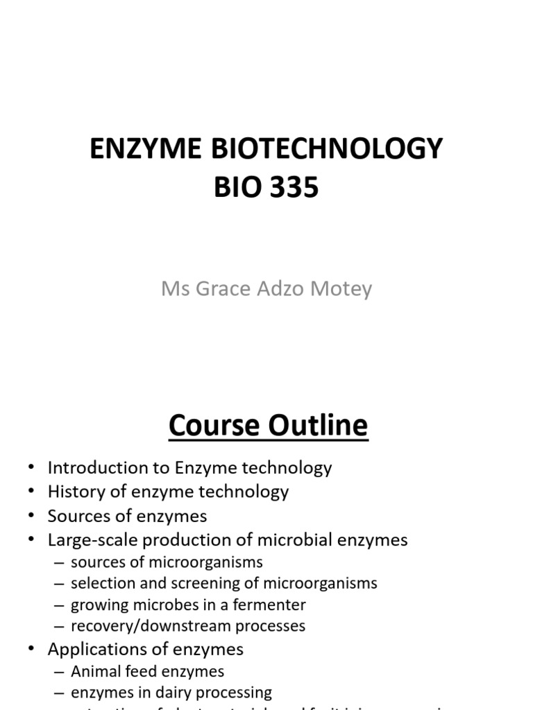 Enzyme Biotechnology_ Lecture 1 | PDF | Enzyme | Active Site