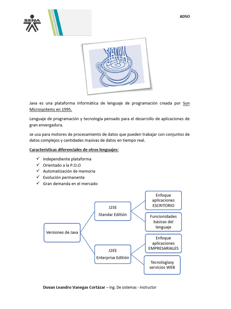 Introducción a Java y sus aplicaciones | PDF | Java (lenguaje de programación) | Entorno de ...