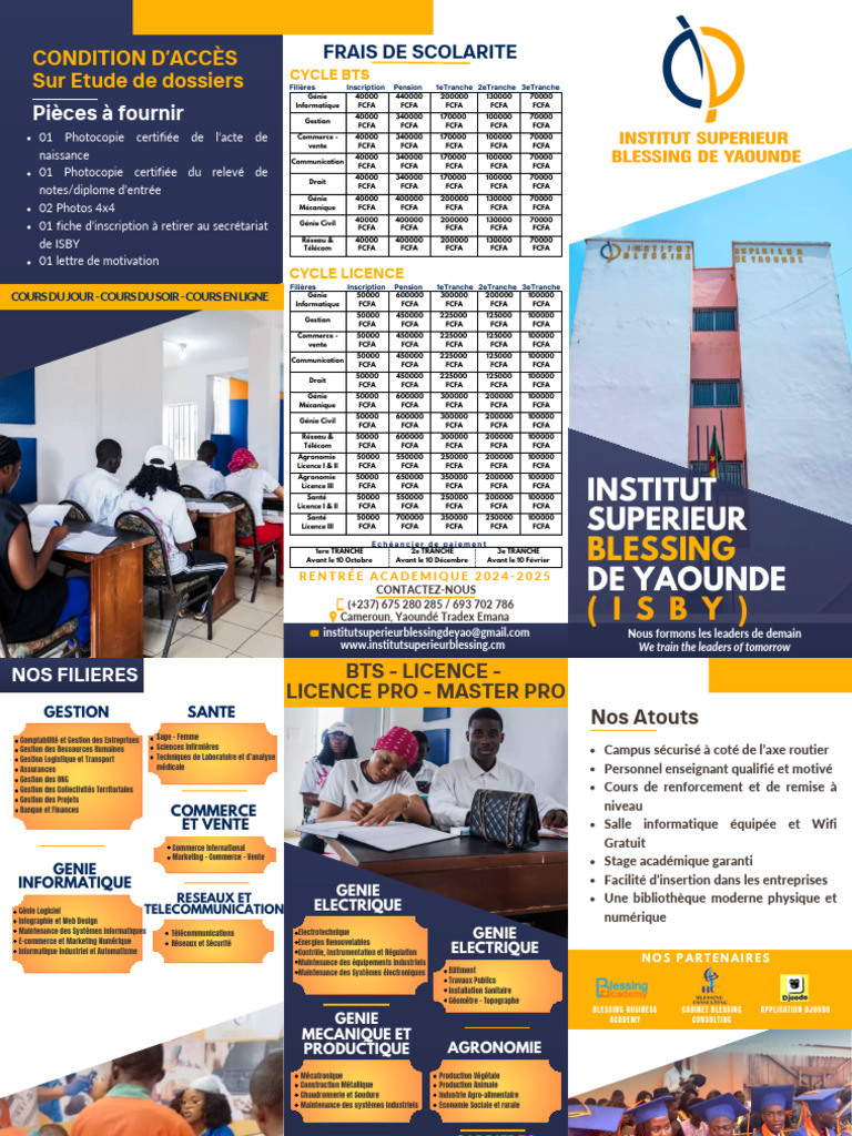 Frais de Scolarité ISBY 2024-2025 | PDF | Informatique | Économie