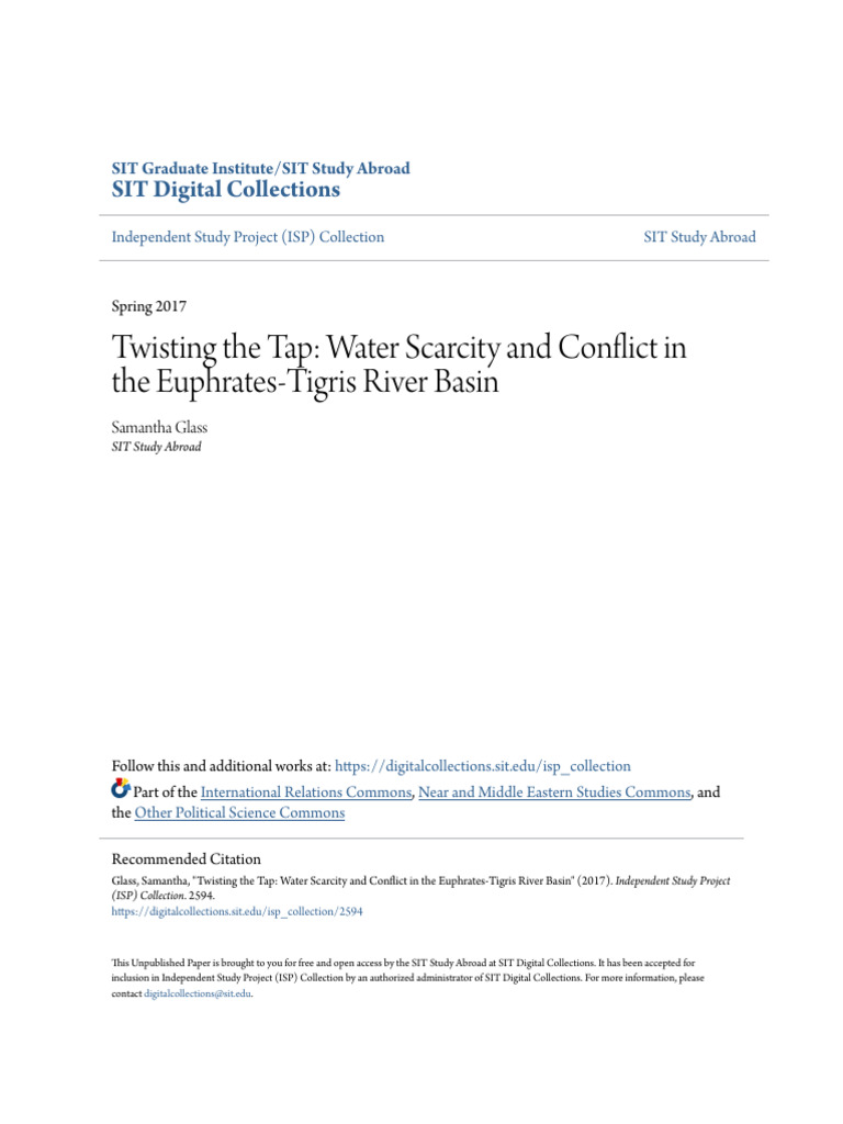Water Conflict in Euphrates-Tigris Basin | PDF | Euphrates | Tigris