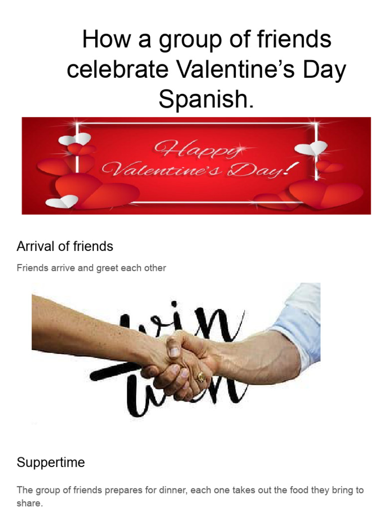 How a group of friends celebrate Valentine’s Day Spanish | PDF