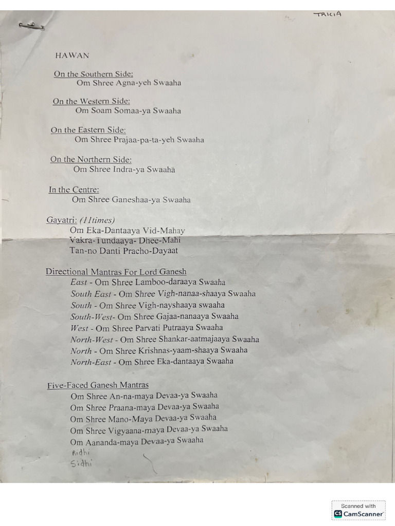 Hawan Mantras | PDF