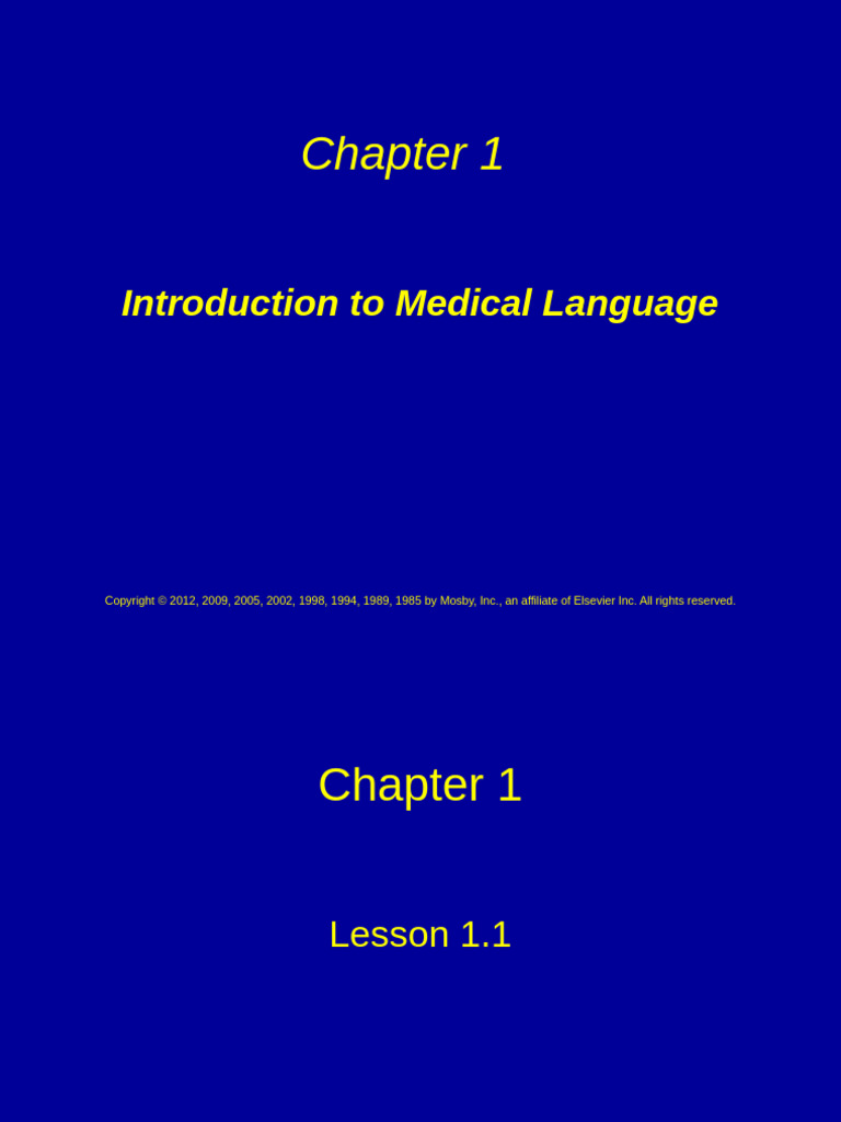 Intro to Medical Language - Chapter One Slide Show | PDF | Linguistics