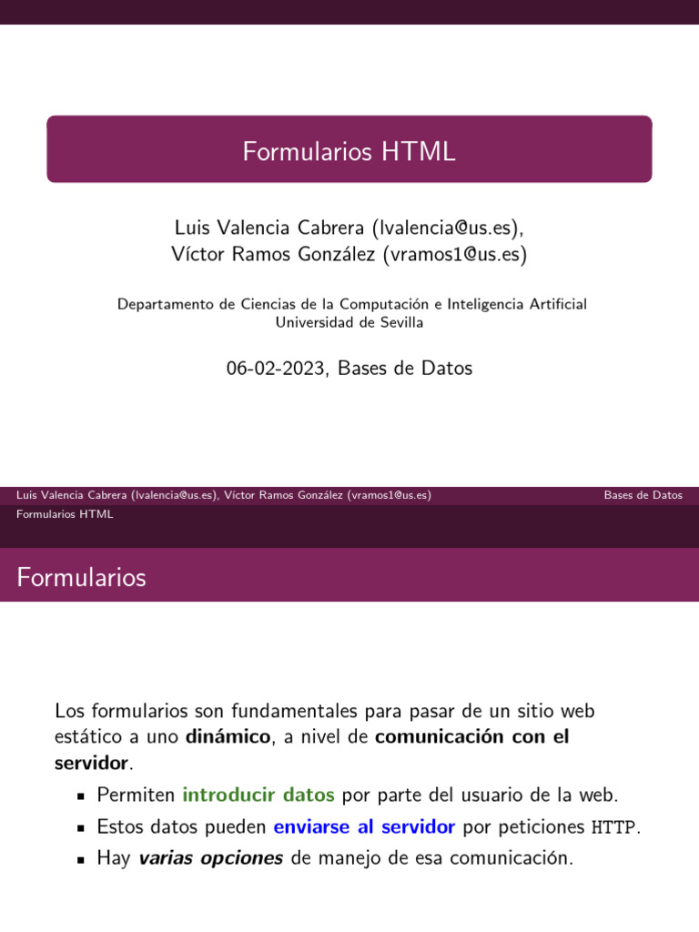 Guía de Formularios HTML | PDF | Redes | Internet y web