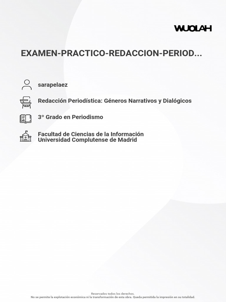 Examen de Redacción Periodística | PDF