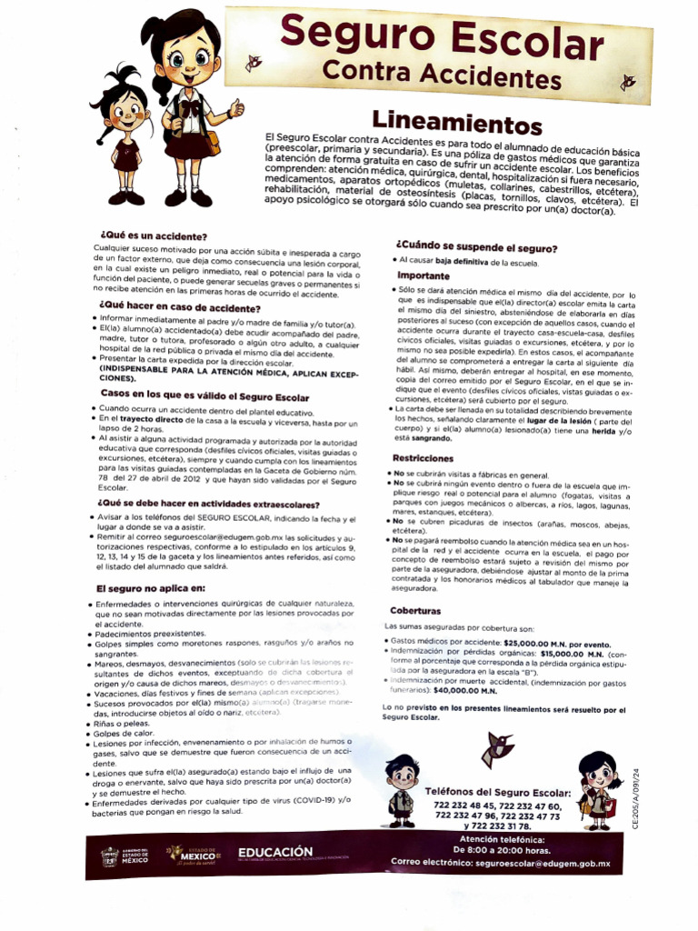 Seguro Escolar: Guía y Cobertura | PDF