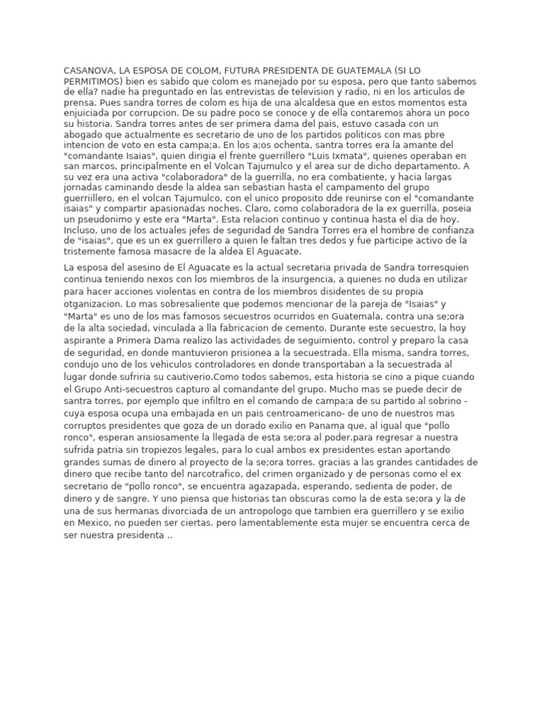 Sandra Torres de Colom | PDF