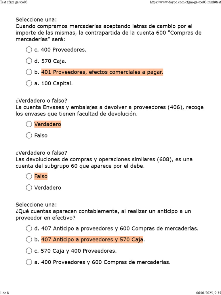 Test CFGM Ga Tco03 | PDF | Impuesto al valor agregado | Bancos