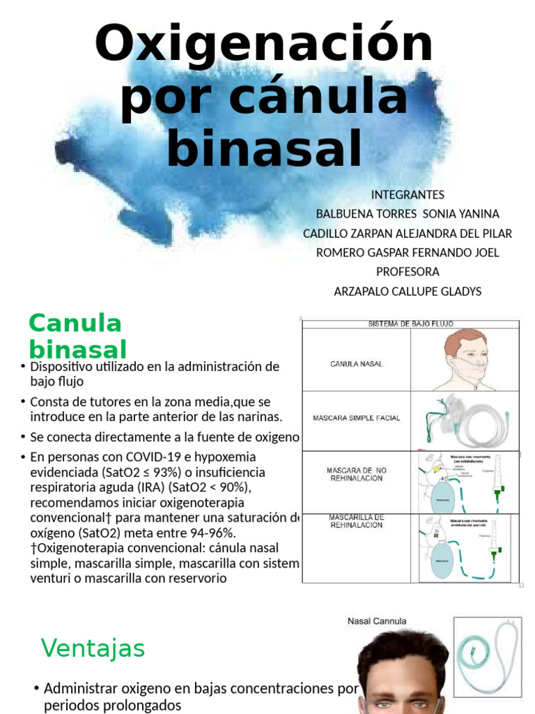 Uso y manejo de cánula binasal | PDF | Sistema respiratorio | Neumología