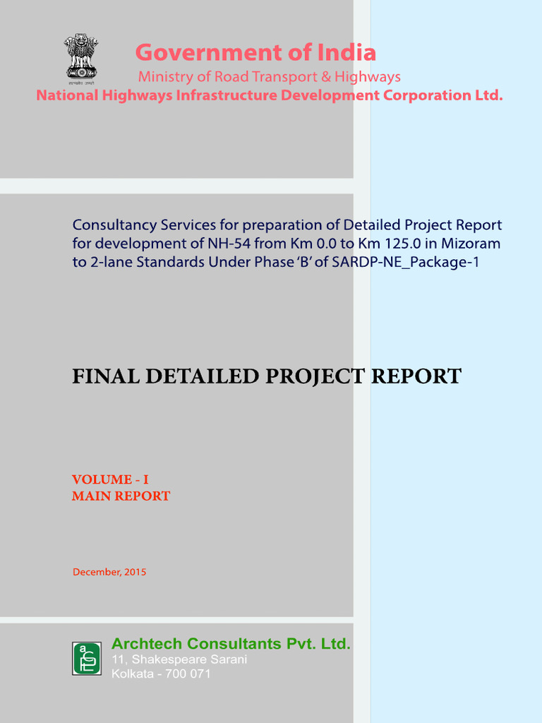 VOLUME - I FOR MAIN REPORT | PDF | Road | Road Surface