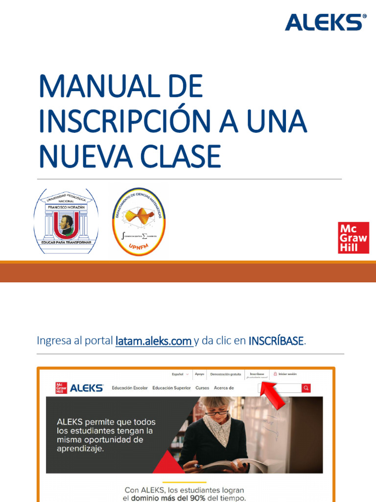 Inscripción a Clases en ALEKS LATAM | PDF