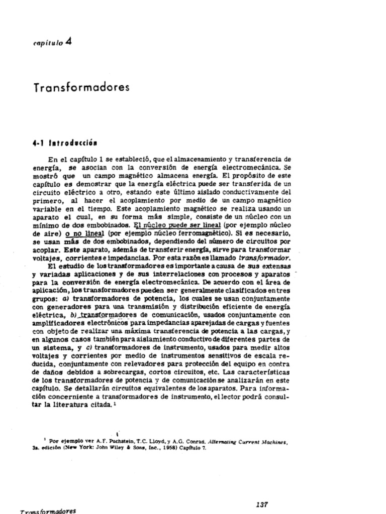 Capitulo 4. - Transformadores | PDF