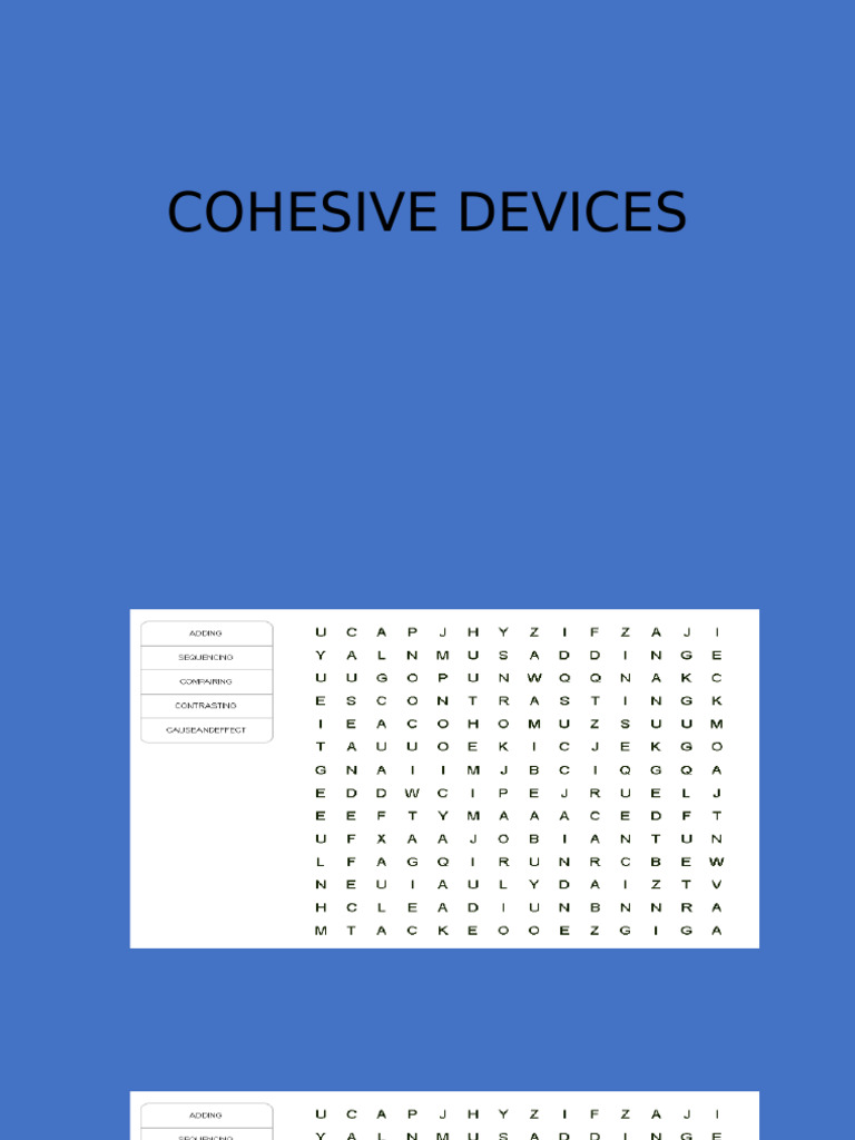 Cohesive Devices | PDF