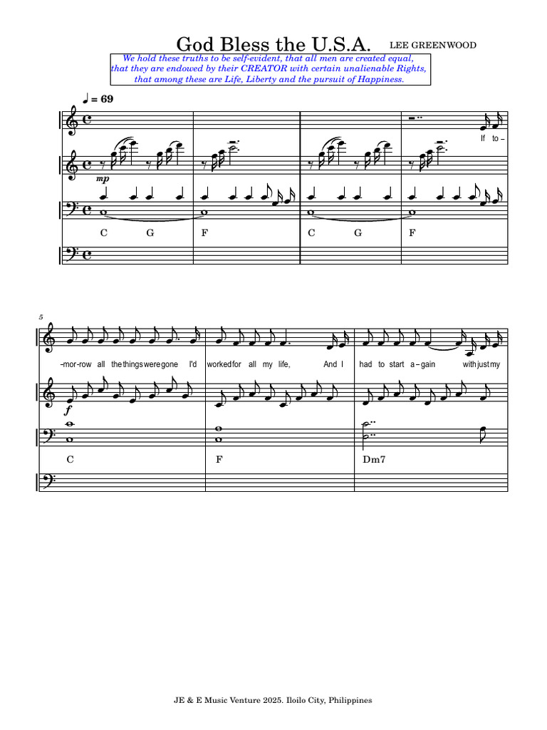 God_bless_the_USA__Lee_Greenwood | PDF | Rights | Human Rights