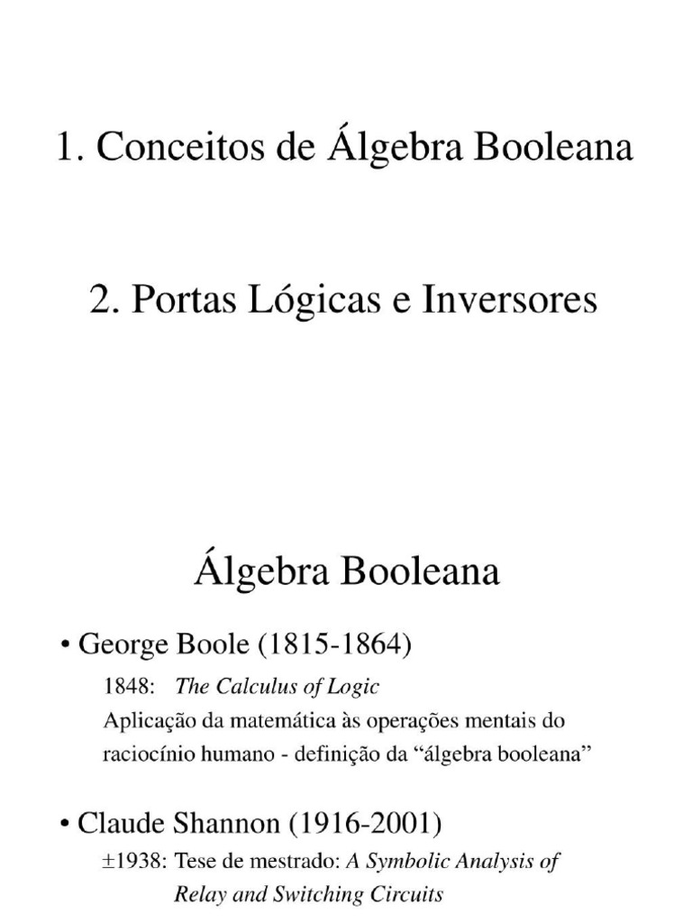 Algebra Booleana | PDF