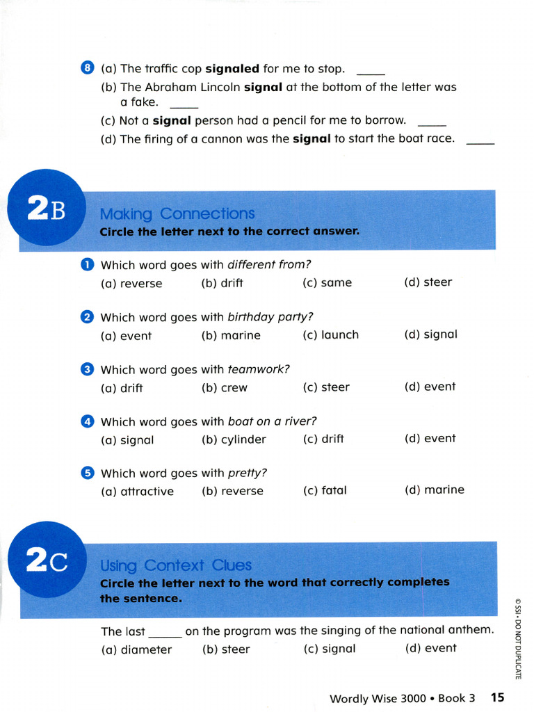 Wordly Wise Chapter 3 | PDF