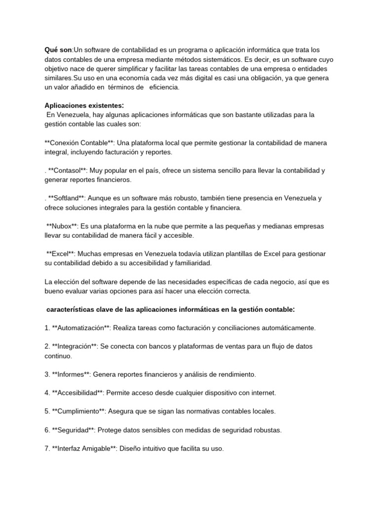 Mejores Software de Contabilidad en Venezuela | PDF | Contabilidad ...