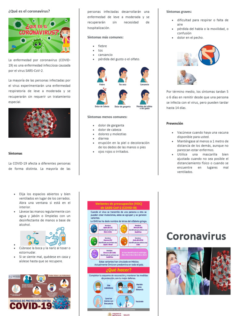 Triptico Coronavirus | PDF | Medicina CLINICA | Enfermedades y trastornos