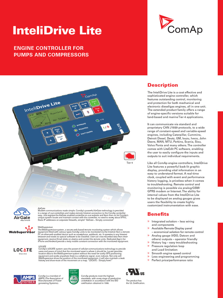 InteliDrive Lite Datasheet 2015 01 CPLEIDLN | PDF | Engines | Electrical Engineering