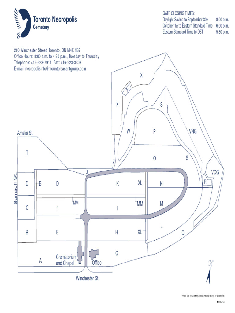 Toronto Necropolis Map 2016 | PDF | Daylight Saving Time | Oceania