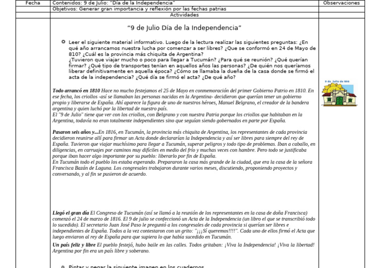 Historia del 9 de Julio en Argentina | PDF | Argentina