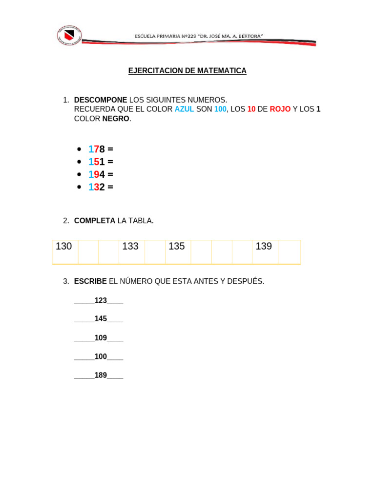 EJERCITACION DE MATEMATICA 2024 | PDF