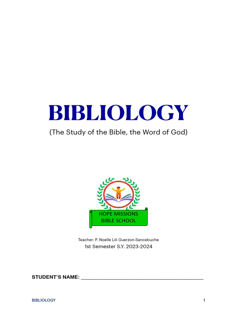 BIBLIOLOGY Students | PDF | Biblical Inerrancy | Chapters And Verses Of ...