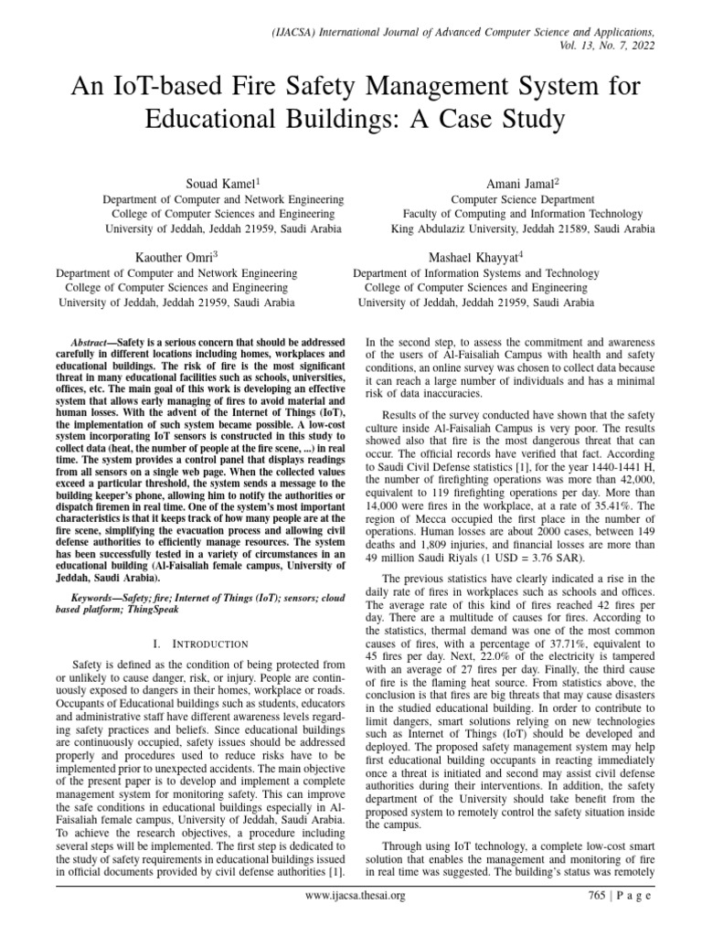 An IoT-based Fire Safety Management System for Edu | PDF | Internet Of ...