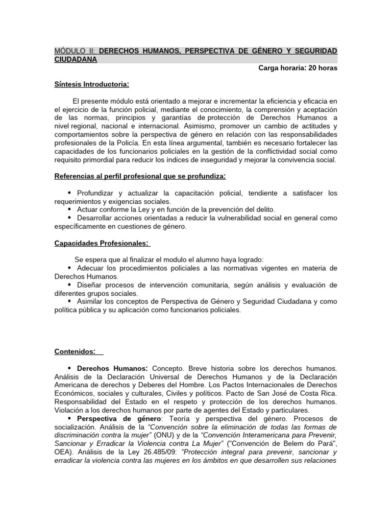 Contenidos DDHH, Perspectiva de Genero | PDF | Derechos humanos | Valores