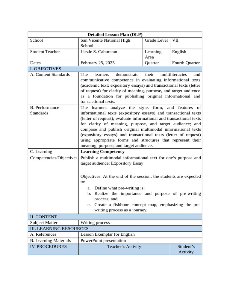 Grade 7 LP 2 | PDF | Human Communication | Cognition