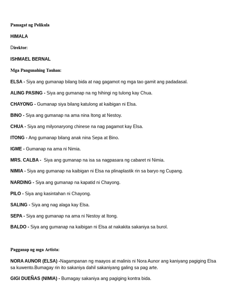 Pagsusuring Pampelikula | PDF