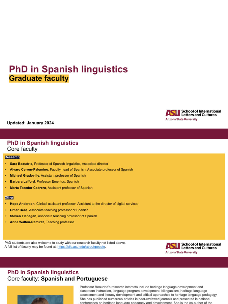PhD Program in Spanish Linguistics | PDF | Linguistics | Pedagogy