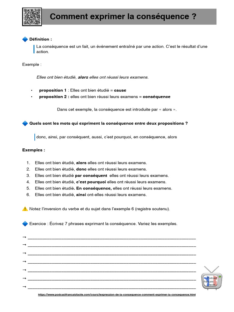 Comment exprimer la conséquence ? | PDF | Clause | Mécanique du langage