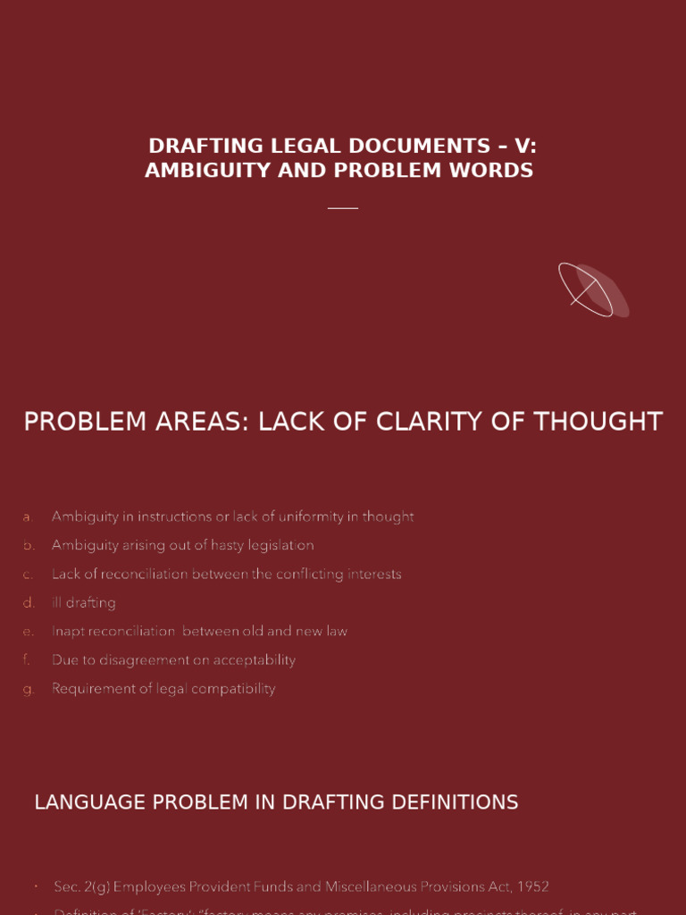 5 - Drafting Legal Documents - Ambiguity & Problem Words | PDF