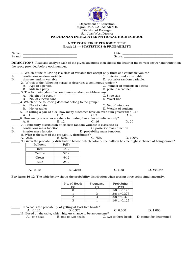 3RD PT Stat Prob | PDF | Normal Distribution | Mode (Statistics)
