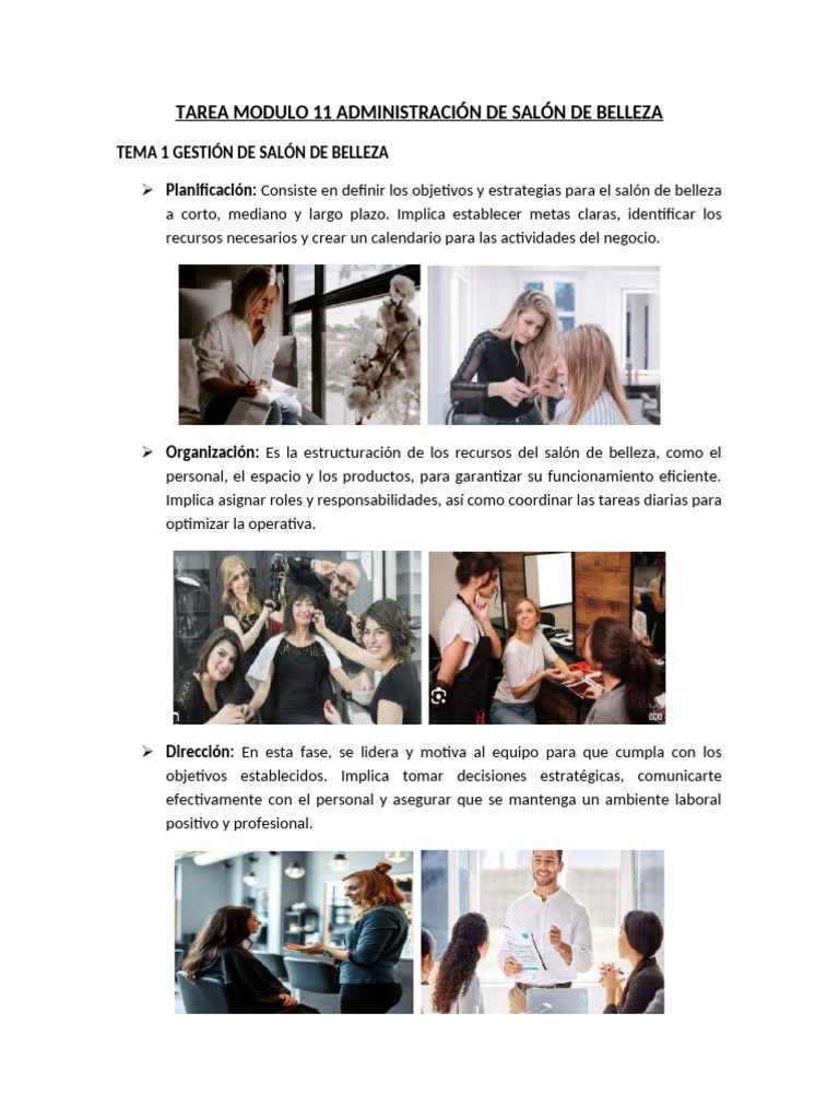 Tarea Modulo 11 Administracion de Salon de Belleza | PDF | Presupuesto ...
