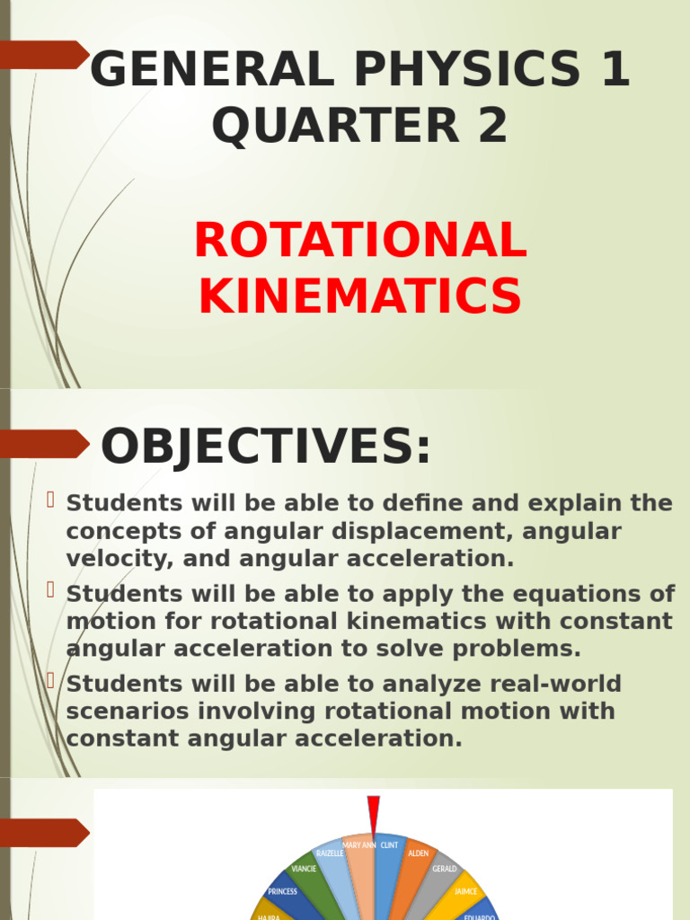 Q2 Kinematics Rotational | PDF | Velocity | Acceleration