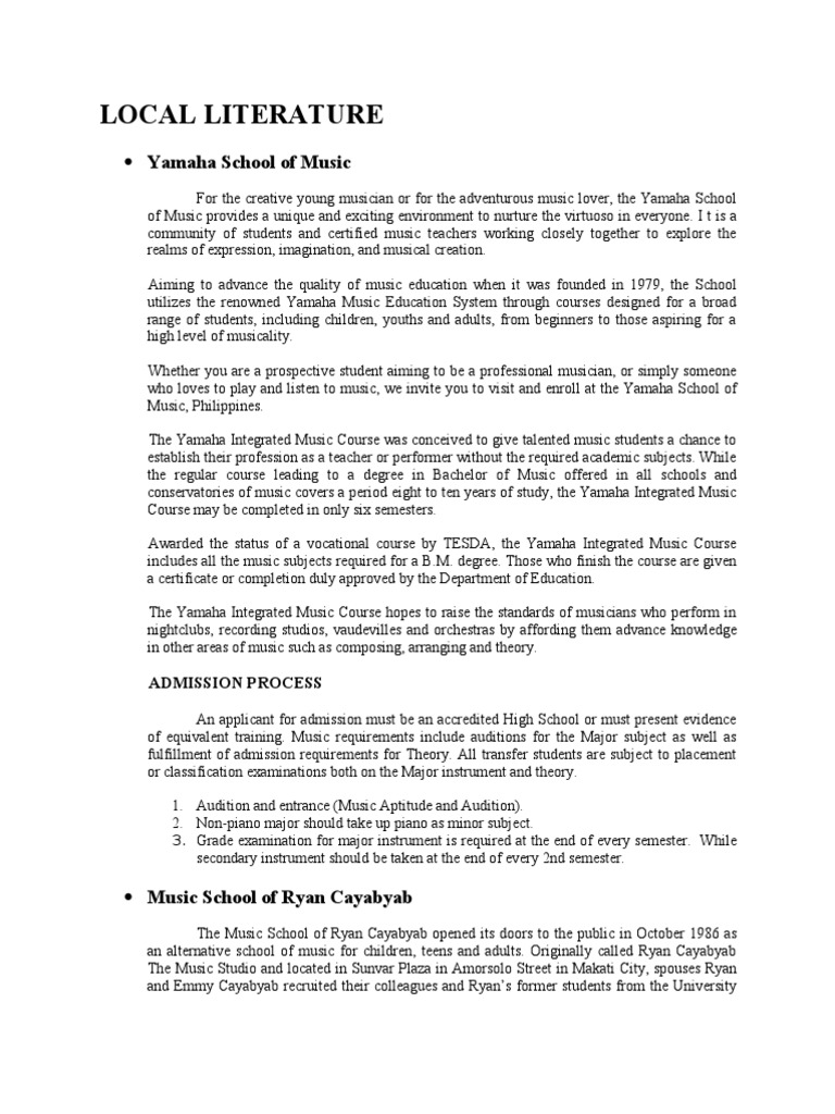 Local Literature | PDF | University And College Admission | Secondary ...